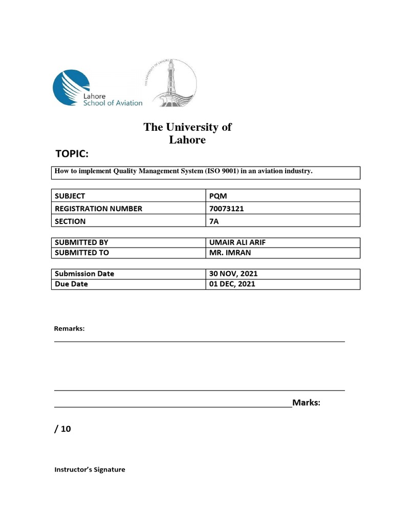 PQM 3. | PDF | Iso 9000 | Quality Management System