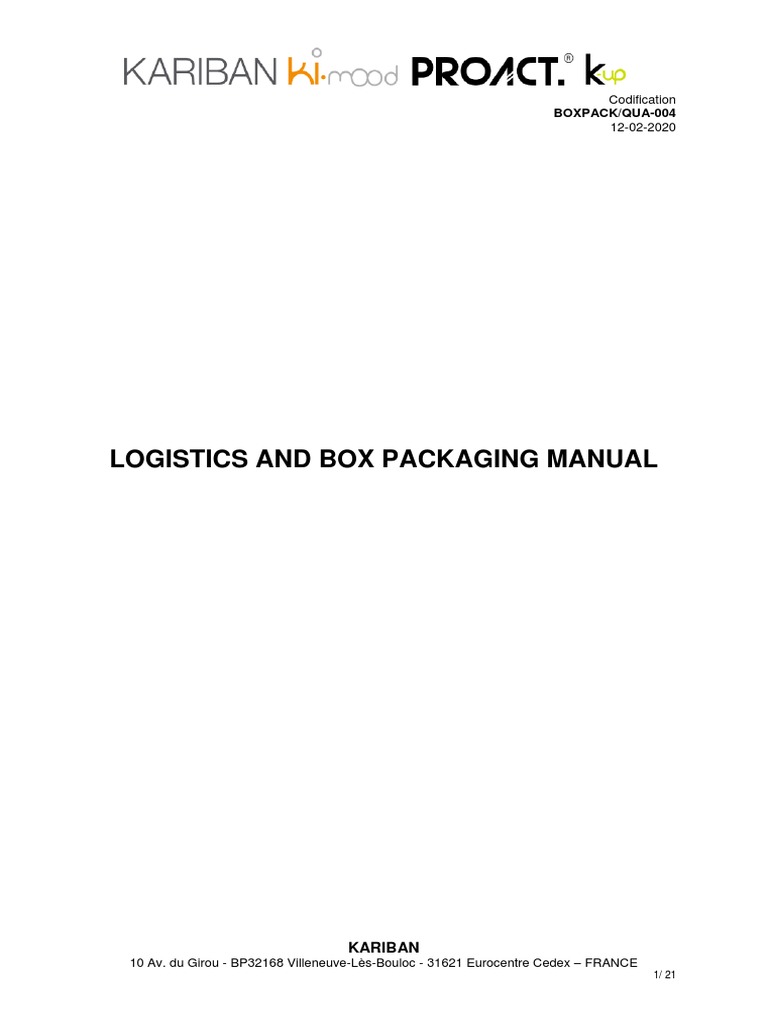 Kariban - BOX PACKAGING MANUAL 12-02-20 | PDF