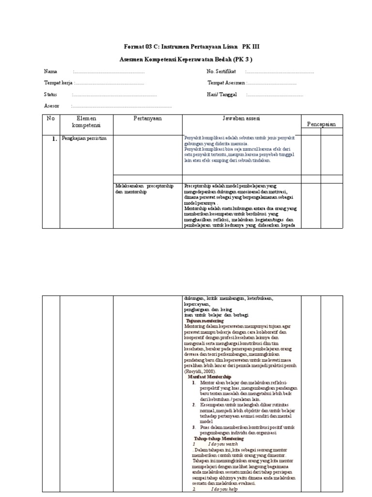 Format Ujian LISAN PK III | PDF