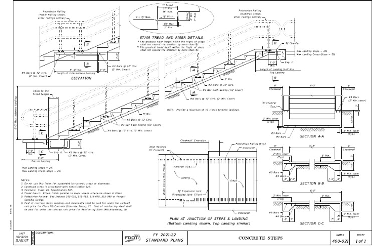 Stair Tread and Riser Details: of Concrete Steps 400-021 1 1 | PDF ...
