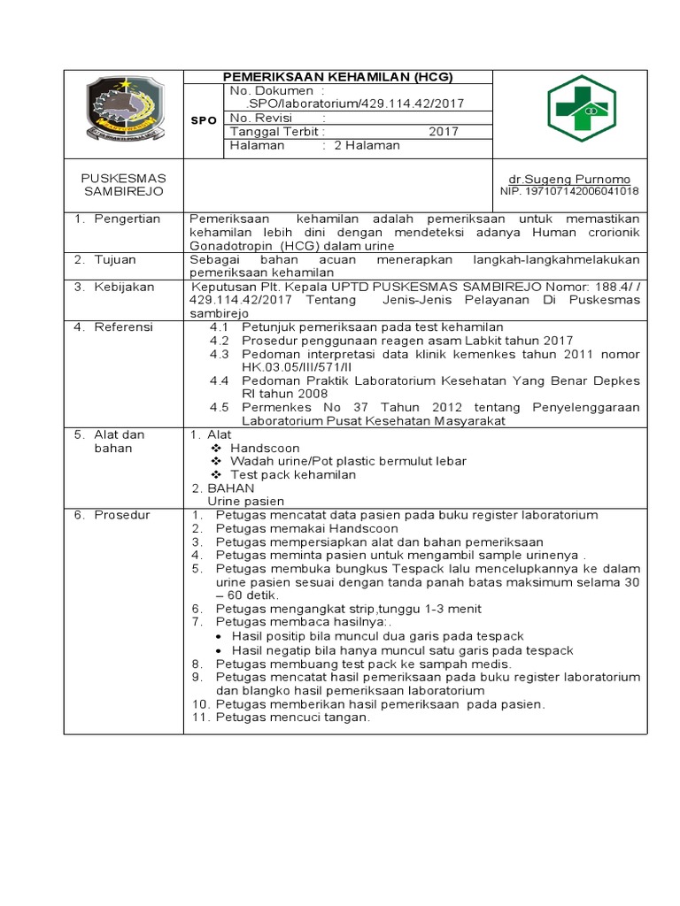 Sop Plano Test | PDF