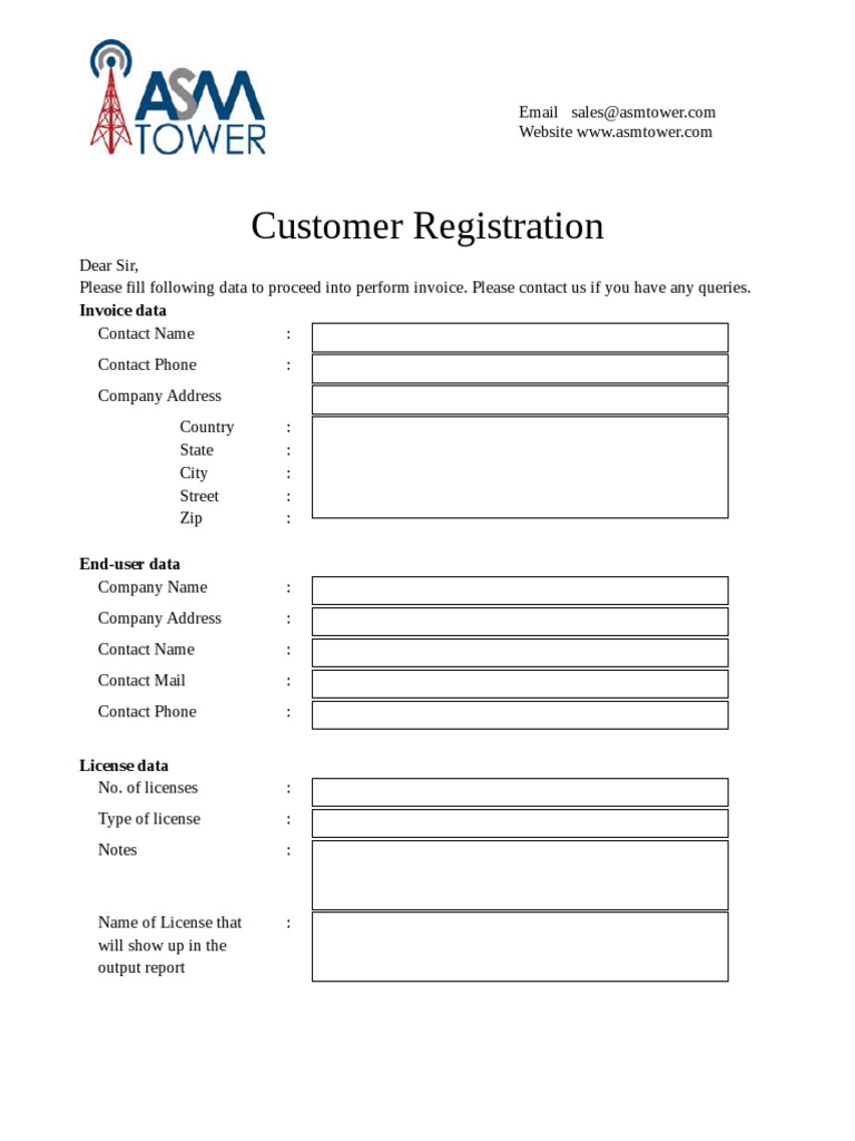 Customer Registration Form | PDF