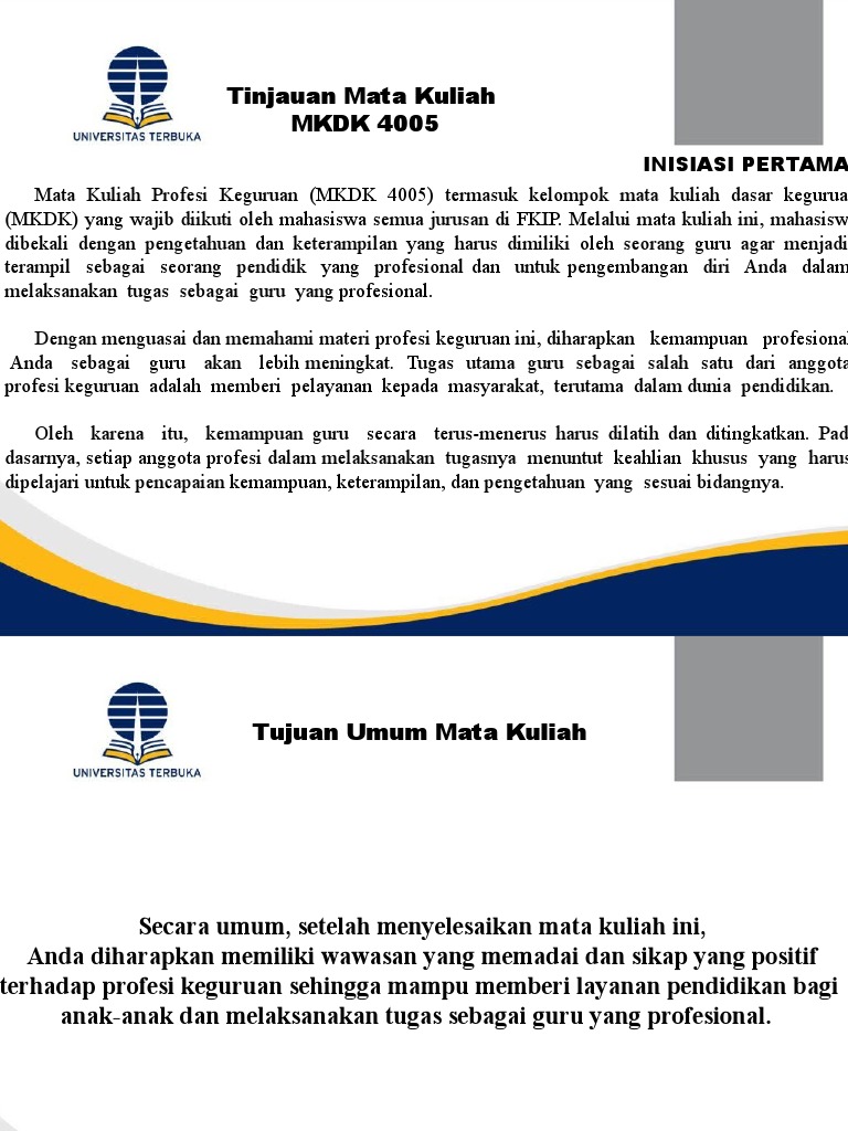 Tuton Inisiasi Satu MKDK 4005 Profesi Keguruan | PDF Tuton Inisiasi Satu MKDK 4005 Profesi Keguruan | PDF