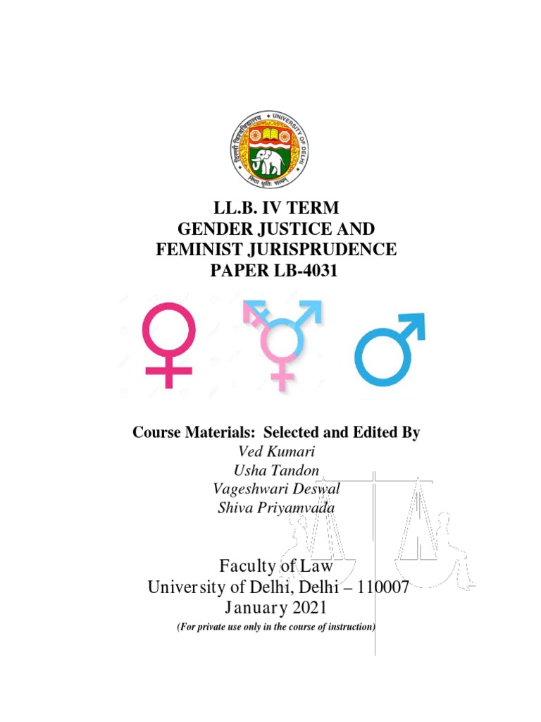 LB 4031 Gender Justice Course - Contents Only | PDF | Feminism | Gender ...