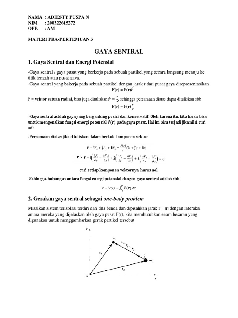 Gaya Sentral dan Gerakan Orbital | PDF