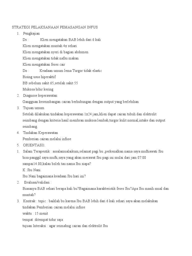 Mengatur Cairan dan Elektrolit melalui Infus | PDF