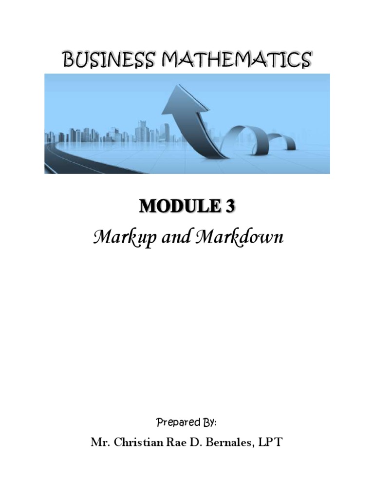 Module 3 Math | PDF | Gross Margin | Pricing