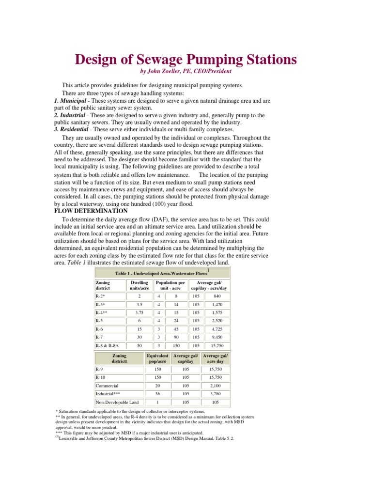 Design of Sewage Pumping Stations | PDF | Pump | Buoyancy