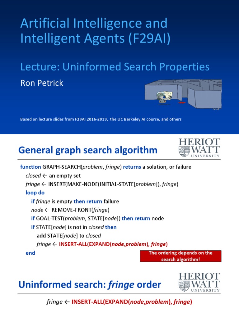 Lecture2e Rp Uninformed Search Properties Pdf Applied Mathematics Theoretical Computer Science