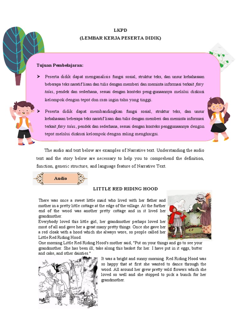 LKPD Narrative Text | PDF | Cinderella | Little Red Riding Hood