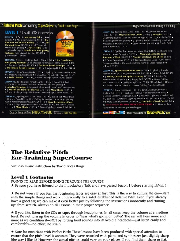 Relative Pitch Ear Training by David Lucas Burge (Manual) | PDF | Chord ...