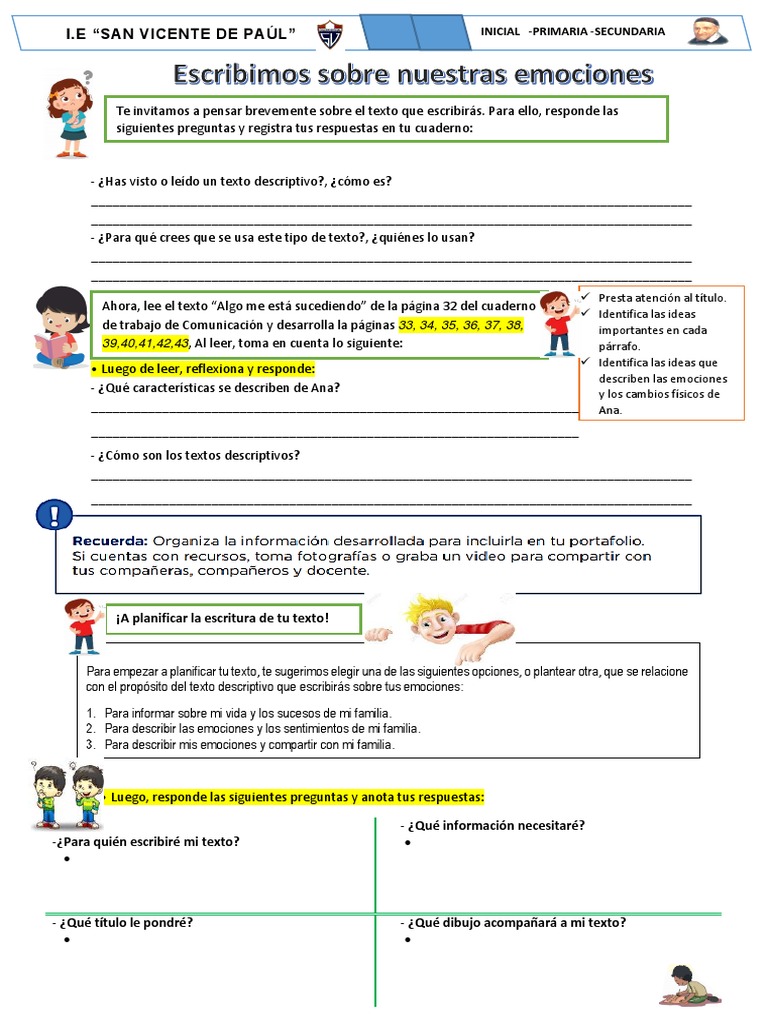 Escribo Sobre Mis Emociones | PDF | Las emociones
