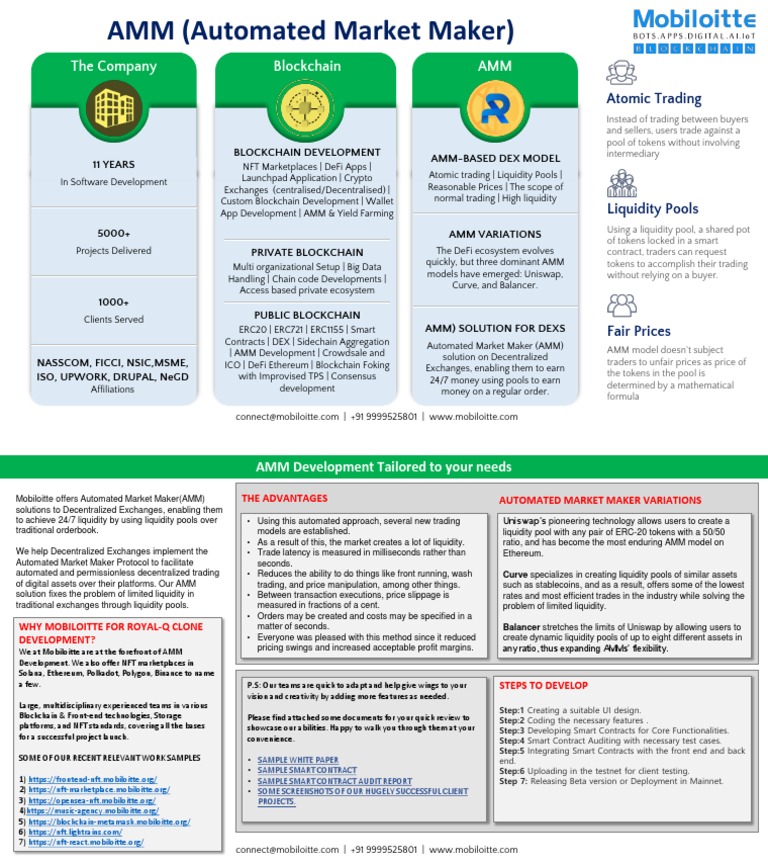 AMM Development - Mobiloitte | PDF | Market Liquidity | Market Maker