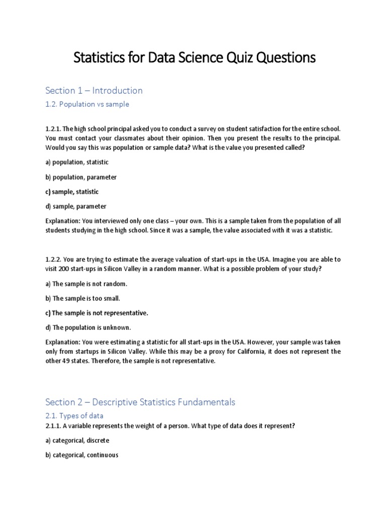 Statistics for Data Science: An In-Depth Review of Key Concepts and ...