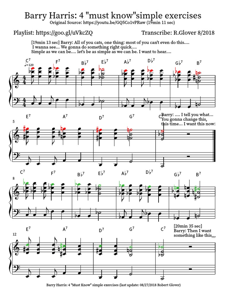 Barry Harris - 4 - Must Know - Simple Exercises | PDF