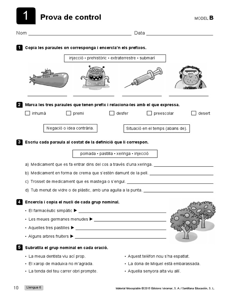 Eval Continua Llengua 6 VLN Primer Trimestre | PDF Eval Continua Llengua 6 VLN Primer Trimestre | PDF