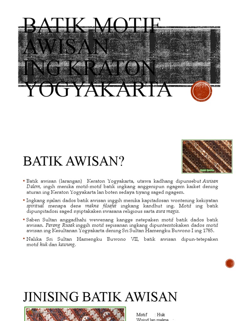 Batik Motif Awisan | PDF