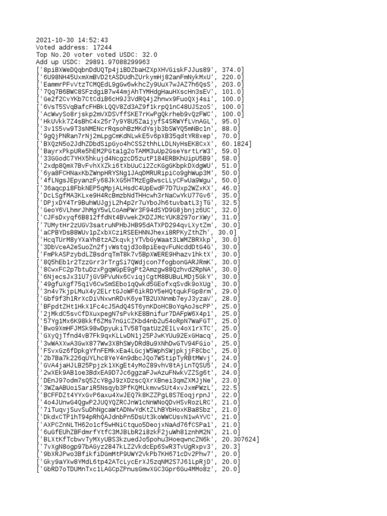USDC Voting Summary Report | PDF | Elections | Evaluation Methods