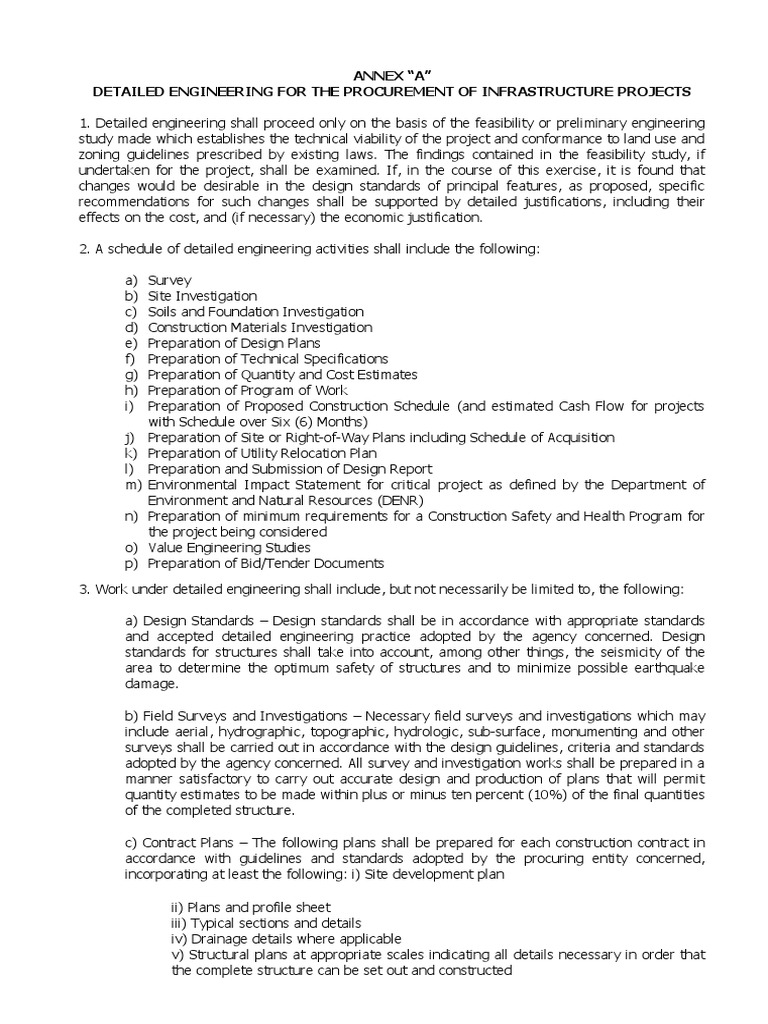 ANNEX A - Detailed Engineering | PDF | Specification (Technical ...