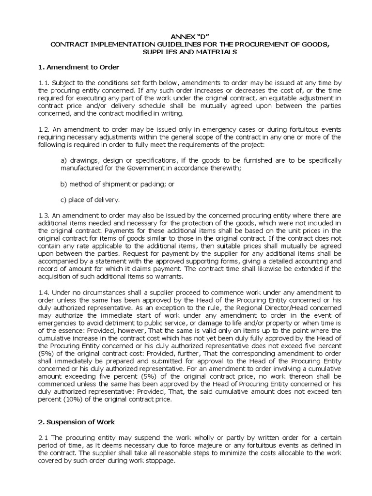 Guidelines for Contract Implementation | PDF | Liquidated Damages ...