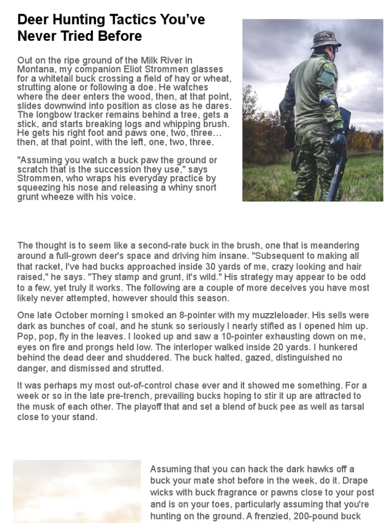 Deer Hunting Tactics You'Ve Never Tried Before | PDF