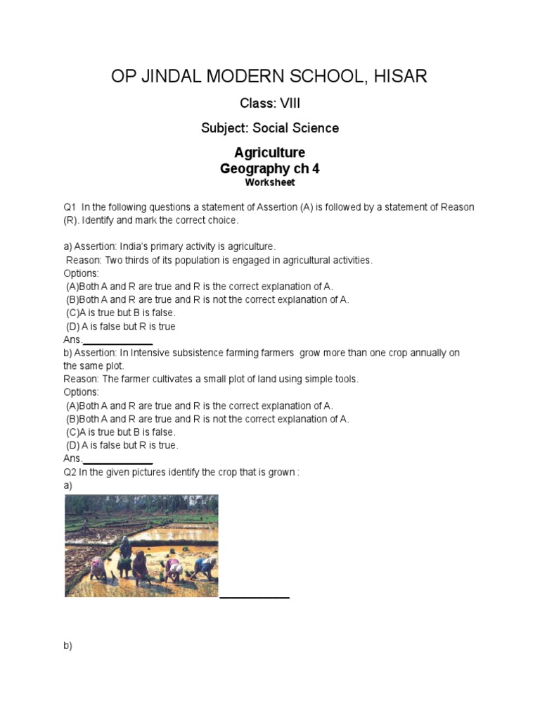 Agriculture Worksheet 2021 | PDF | Agriculture | Food Security