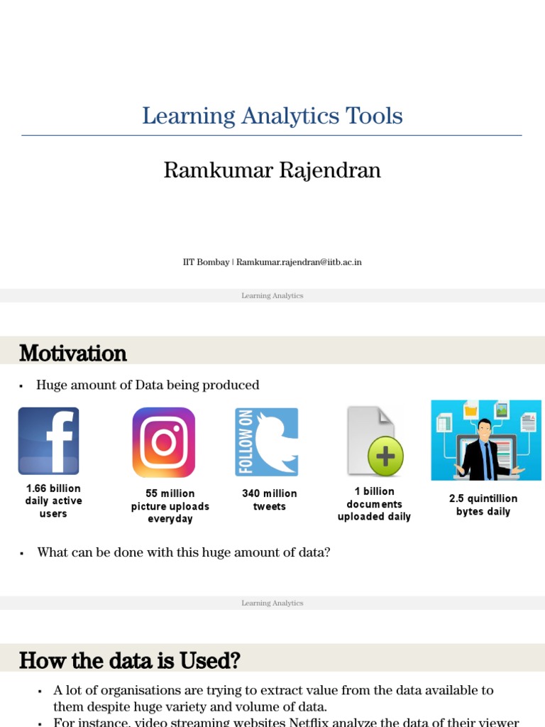 Learning Analytics Tools: Ramkumar Rajendran | PDF | Analytics | Learning