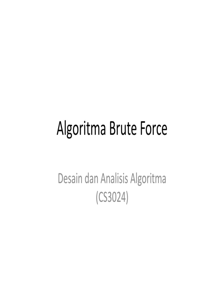 BruteForce (Bagian 1) | PDF