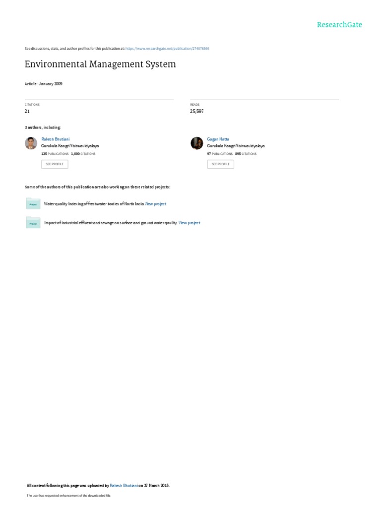 Environmental Management System | PDF | Environmental Resource ...