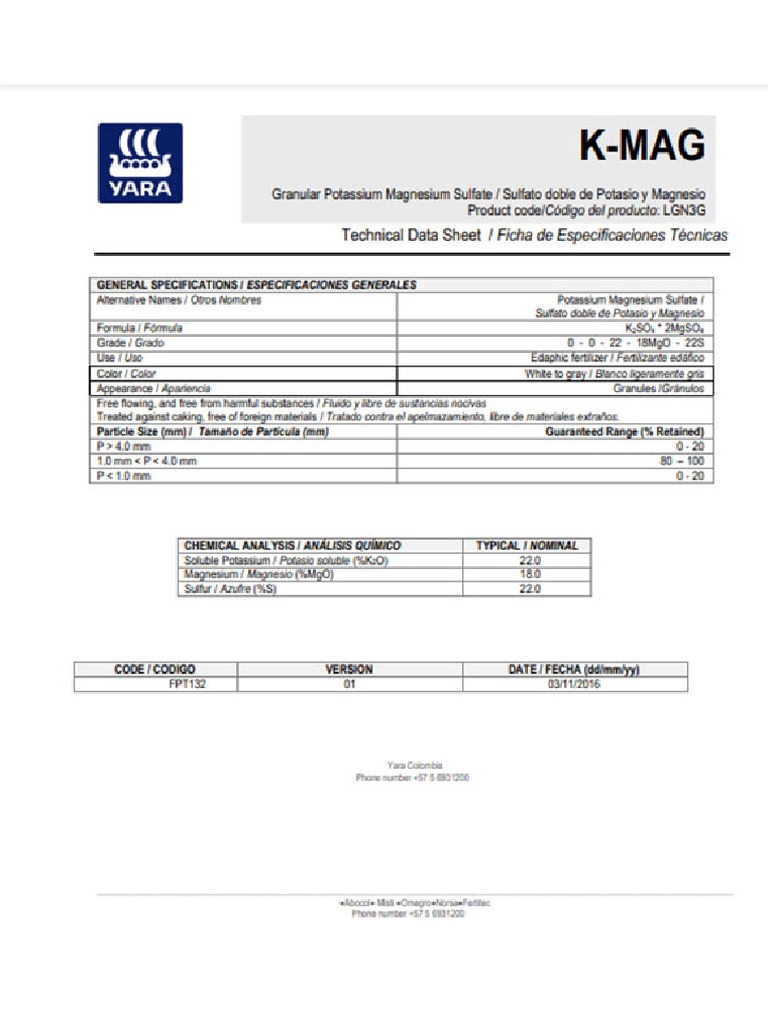 Ficha Tecnica KMAG | PDF
