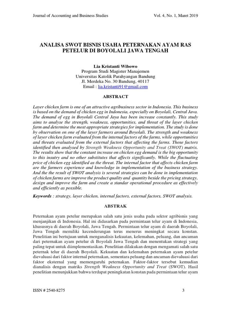 SWOT Analysis of Layer Chicken Farming | PDF | Swot Analysis | Leadership