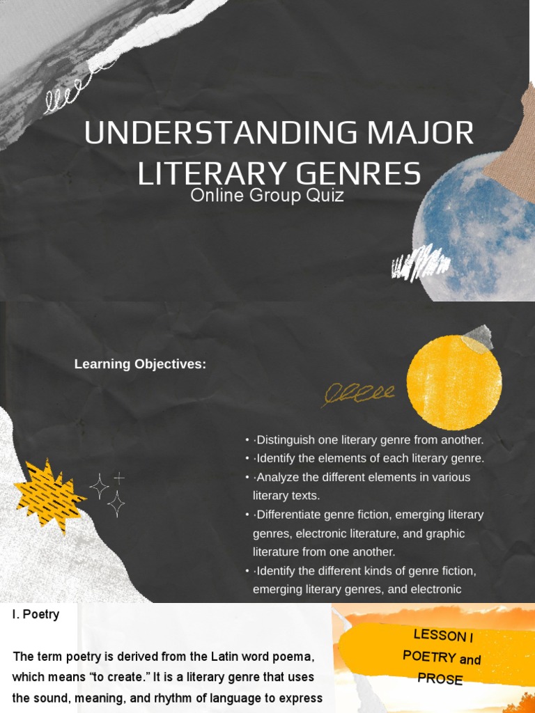 Understanding Major Literary Genres | PDF | Narration | Poetry