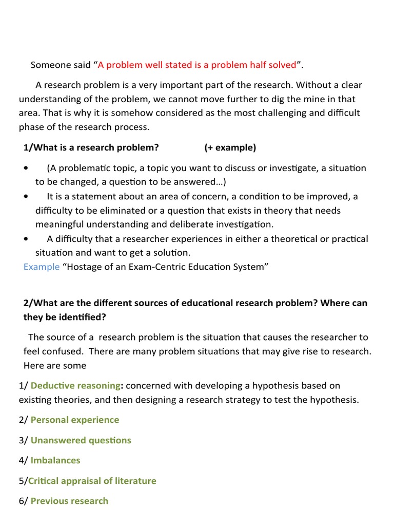 A Problem Well Stated Is A Problem Half Solved: Example | PDF ...