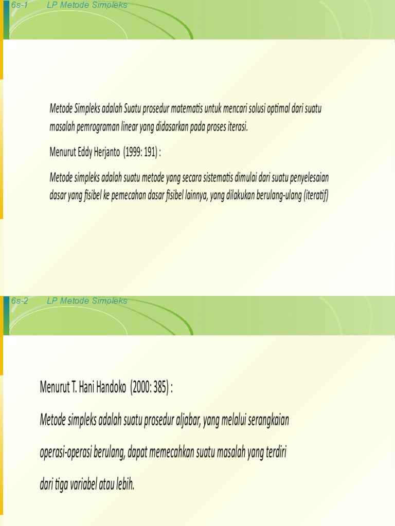 Bab 2 Linear Programming Metode Simpleks | PDF
