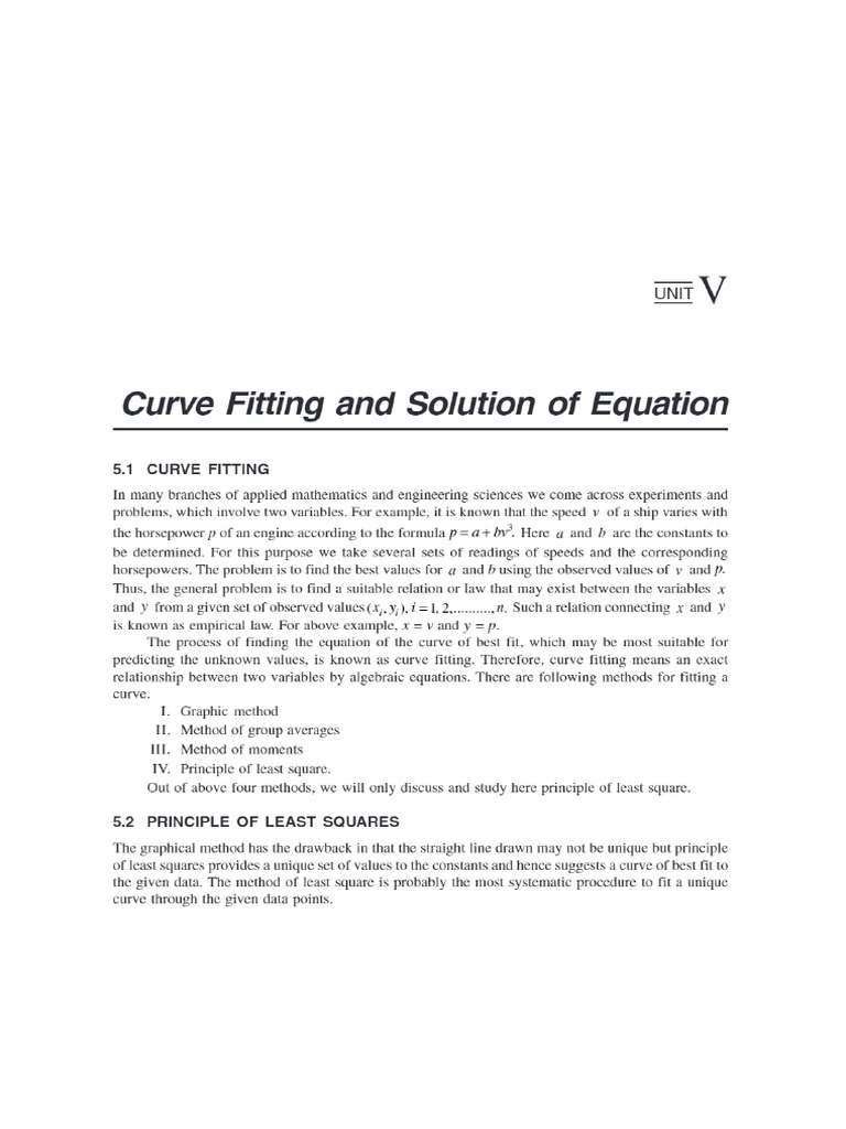 Curve Fitting and Solution of Equation | PDF