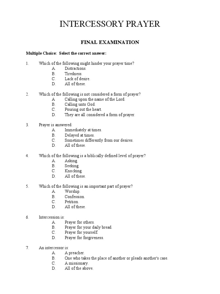 Intercessory Prayer | PDF | Prayer | Intercession