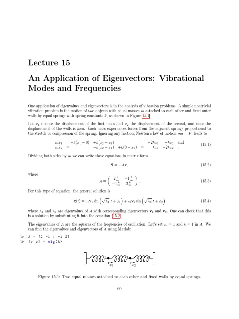 An Application of Eigenvectors: Vibrational Modes and Frequencies | Download Free PDF ...