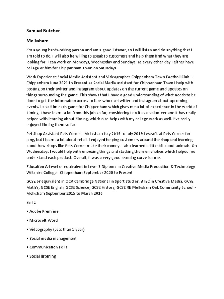 Sams CV | PDF
