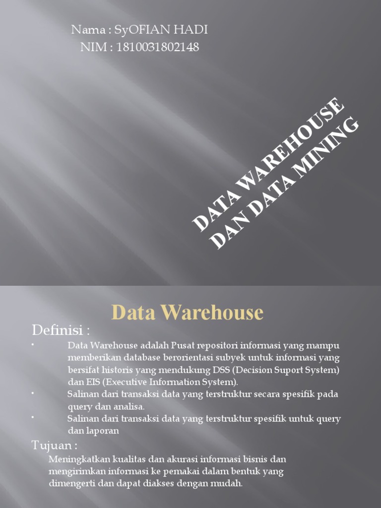 Data Warehouse Dan Data Mining | PDF