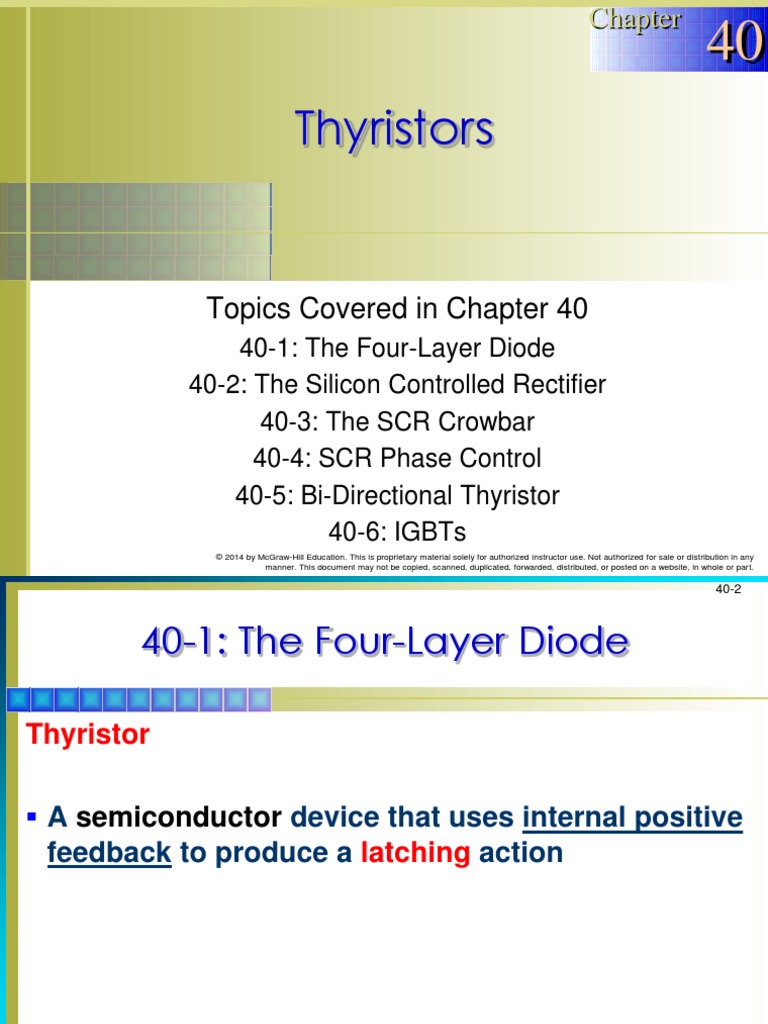Lesson 13 Thyristors Presentation Pdf Pdf Solid State