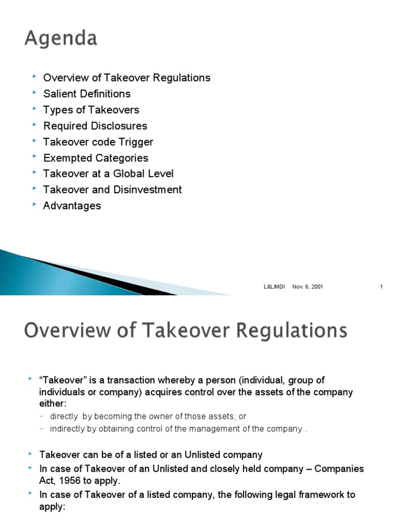 Takeover Regulations and Types Explained | PDF | Takeover | Economies
