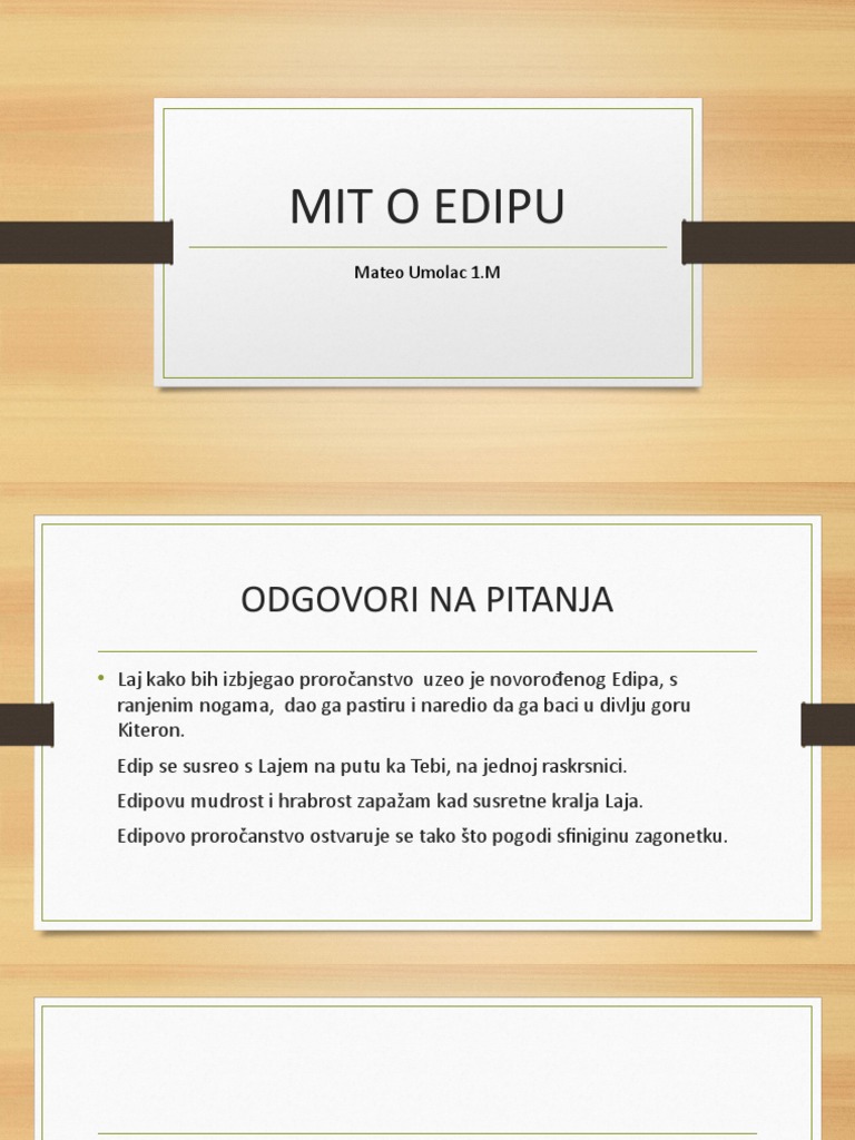 Prezentacija Mit o Edipu | PDF