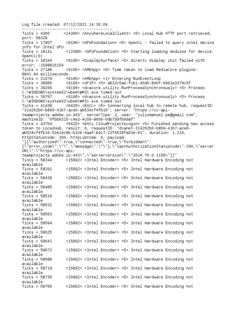 Adobe Media Encoder Log | PDF | Microsoft Windows | Software Engineering