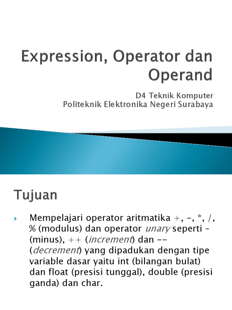 Pertemuan 3 Expression, Operator Dan Operand | PDF