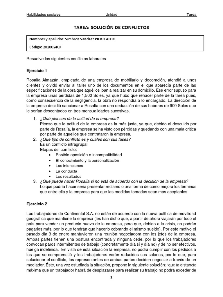 Test de Resolucion de Conflictos | PDF