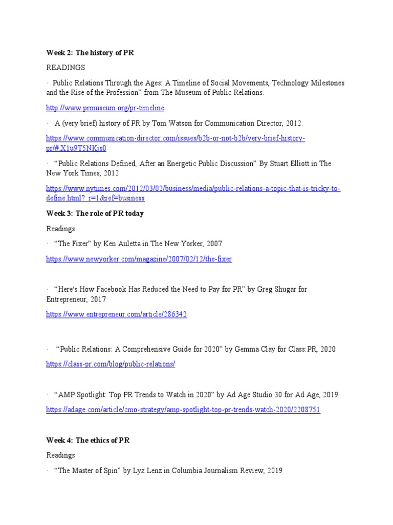 Week 2: The History of PR | PDF | Public Sphere