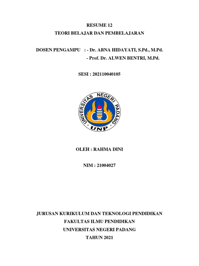 Resume 12 Rahma Dini - (21004027) - TBP | PDF