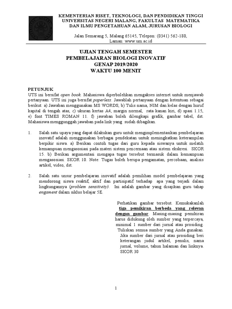 !!fix Soal Uts Pbi 2020 207 | PDF