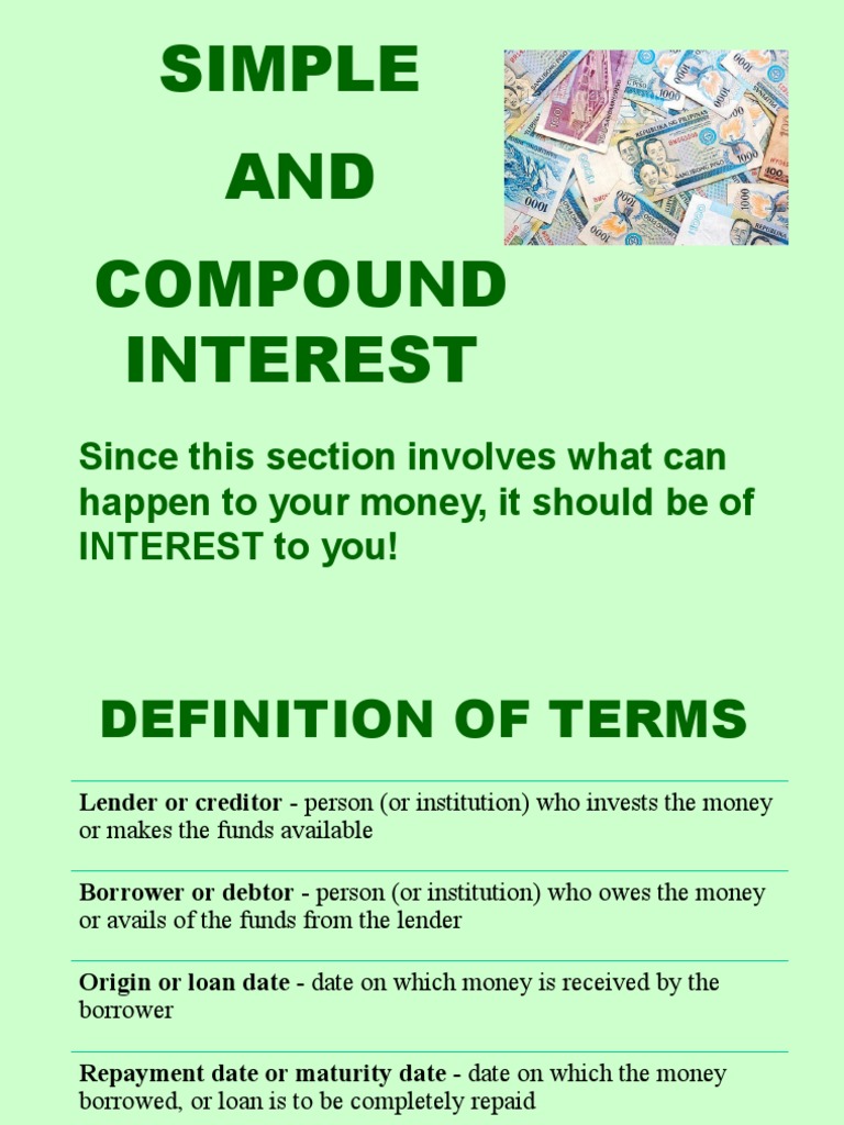 Gen Math Q2 - Week1 - Simple and Compound Interest | PDF | Interest | Debt