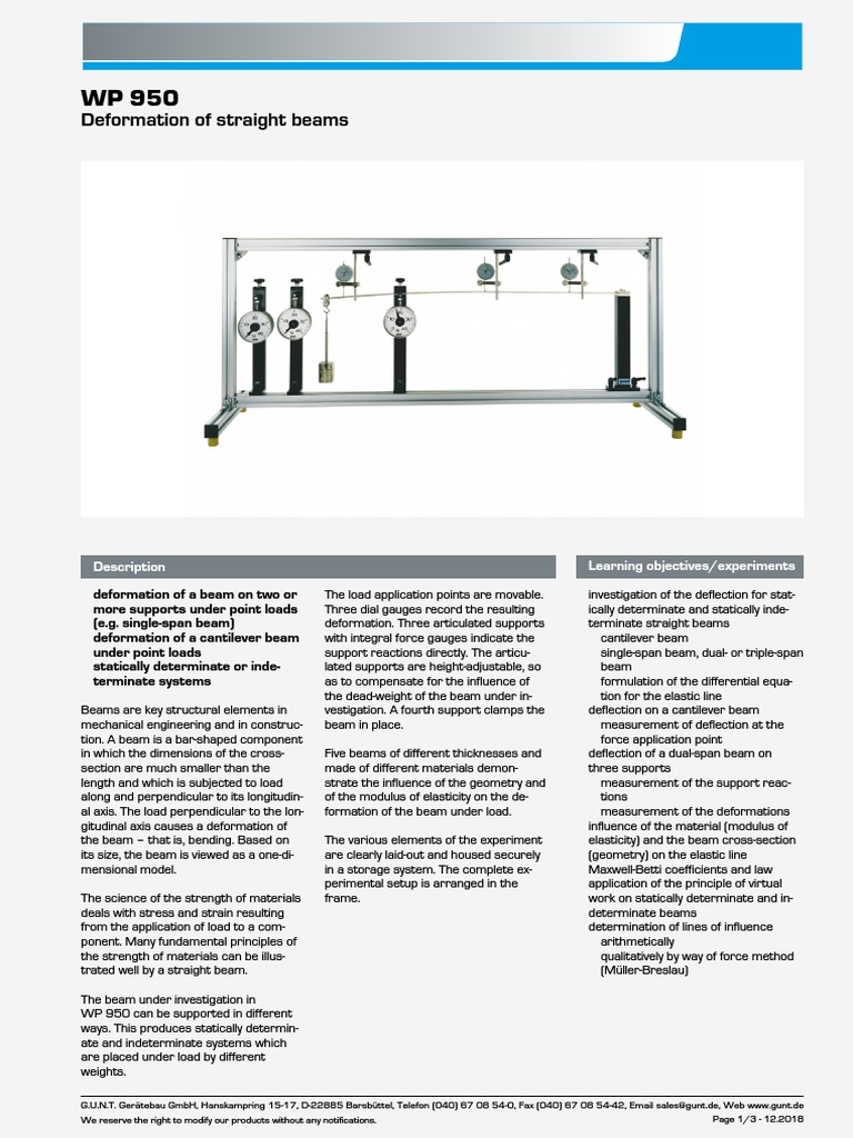 Deformation of Straight Beams: Description Learning Objectives ...
